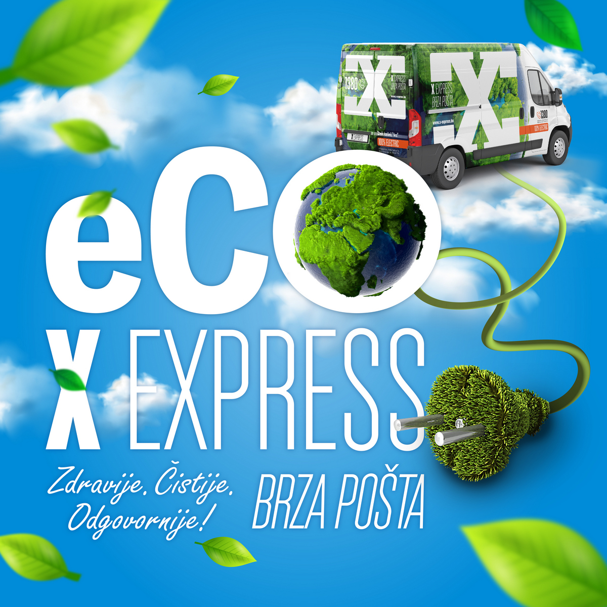 Električno vozilo X Express brze pošte u pratnji biciklista | Centar za ...